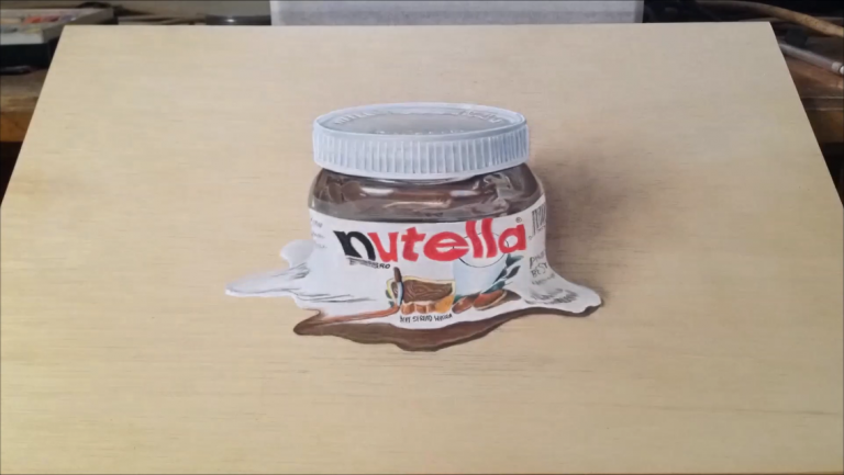 Amazing Melting Nutella Jar DRAWING on Wood Panel by Ivan Hoo [VIDEO ...