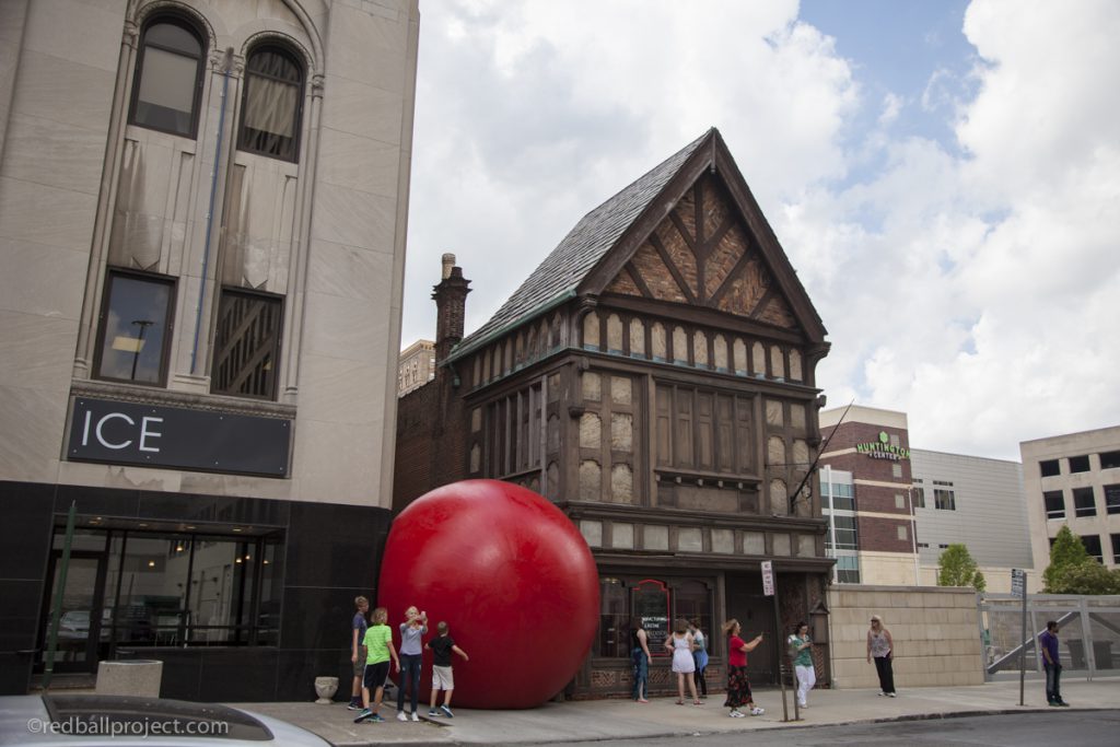 Inflatable Red Ball Art Installation Gets Loose, Rolls Around Toledo ...
