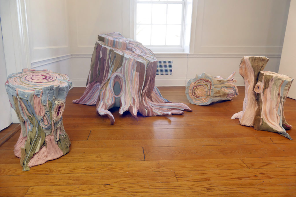 Textile Artist Creates Realistic Tree Stumps from Discarded Clothing ...