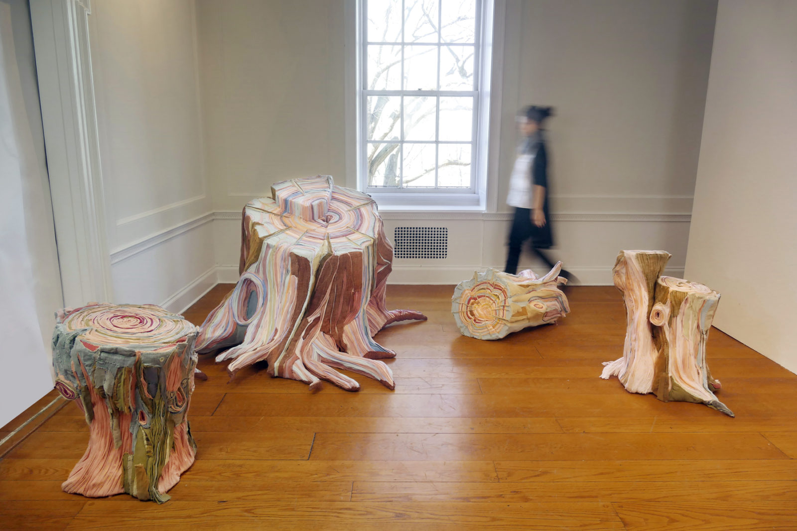 Textile Artist Creates Realistic Tree Stumps from Discarded Clothing ...
