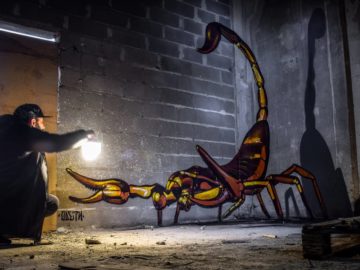Street Art by Odeith Creates Larger Than Life Anamorphic Insects Around ...