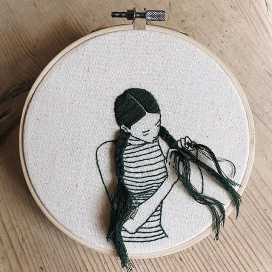 Artist Creates Flowing Hair In Her Beautiful Hand-Embroidery | artFido