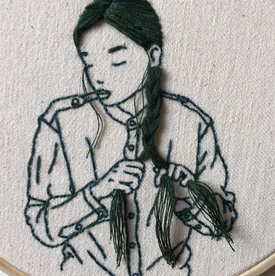 Artist Creates Flowing Hair In Her Beautiful Hand-Embroidery | artFido