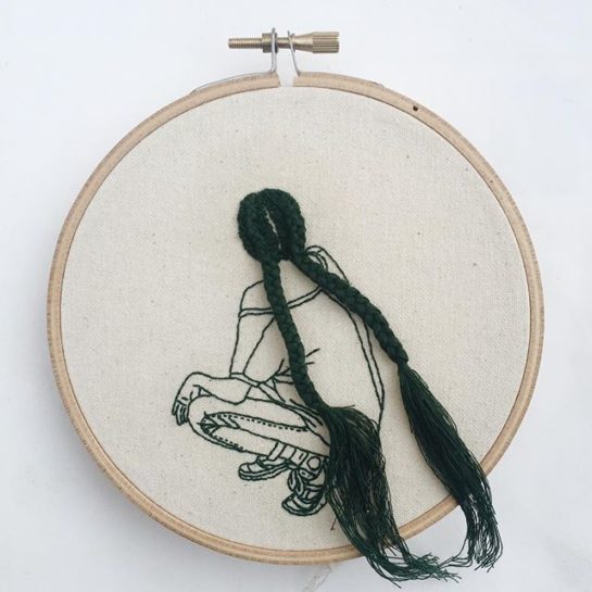 Artist Creates Flowing Hair In Her Beautiful Hand-Embroidery | artFido