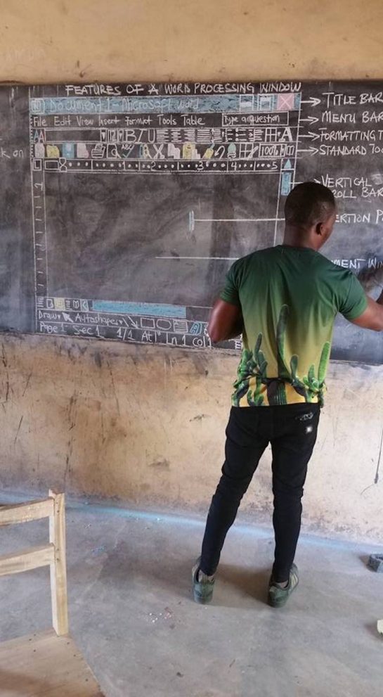 Teacher in Ghana Teaches Students How To Use The Computer Program ...