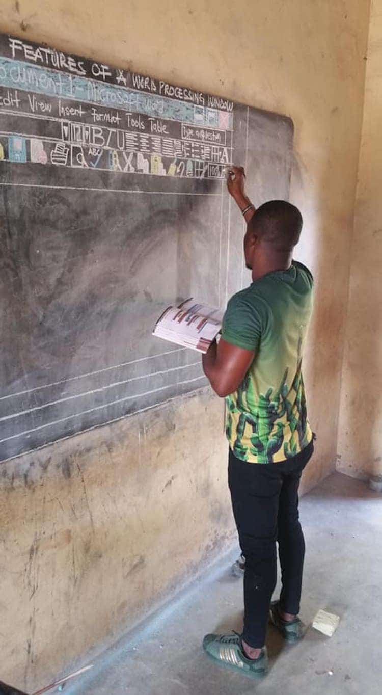 Teacher in Ghana Teaches Students How To Use The Computer Program ...
