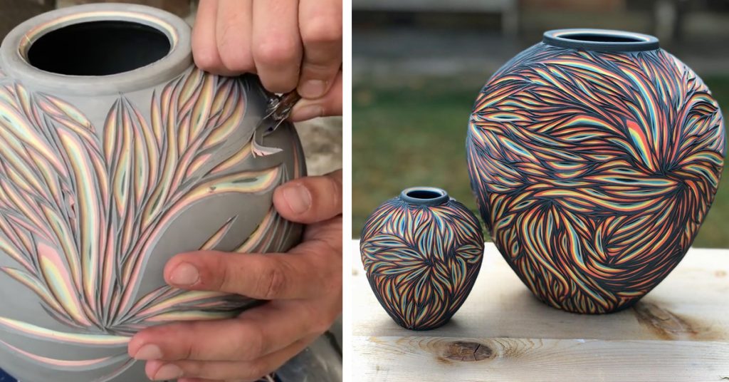 Carved Surfaces on Ceramics by Sean Roberts Reveal Surprising Streaks ...