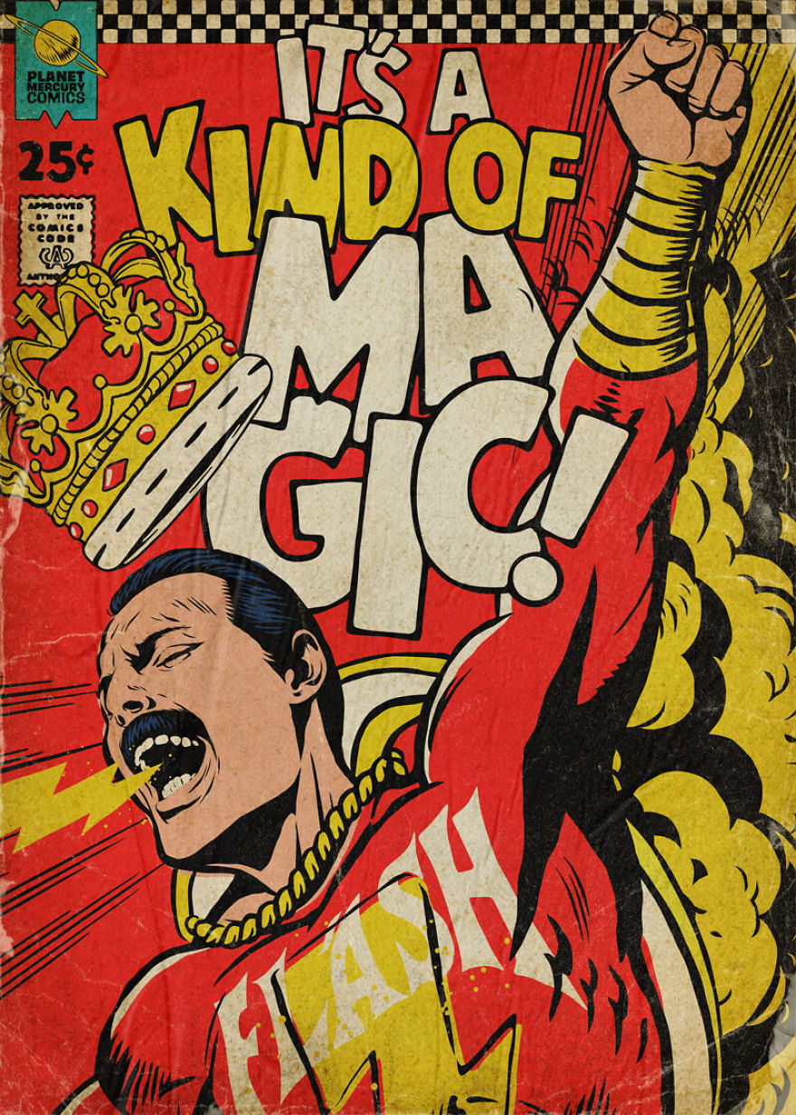 Queen Songs Turned Into Vintage Comic Book Covers By Butcher Billy ...